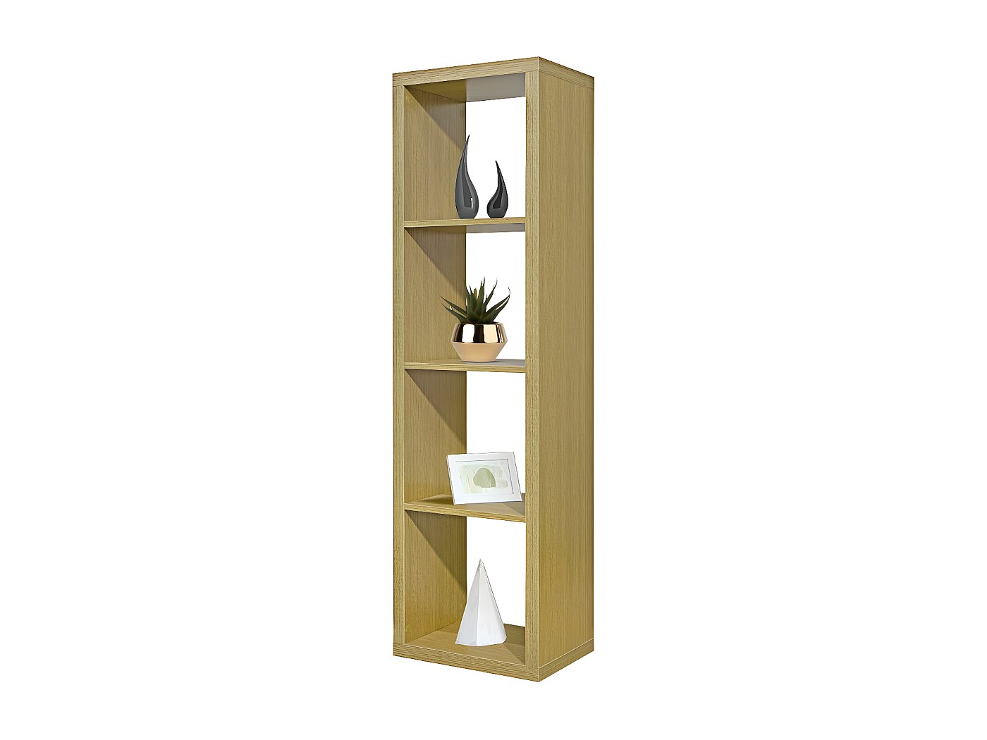 Libreria verticale a 4 vani in rovere naturale 42x147 cm - Cloud