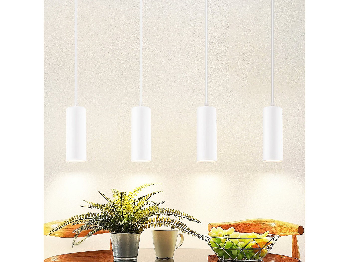 Lámpara de suspensión NETTLIFE pendular con 4 focos GU10, lámpara para ...