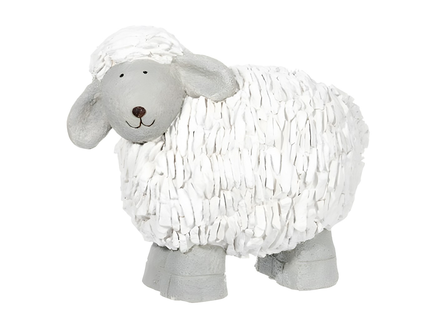 Statuette Déco "Mouton" 41cm Blanc & Gris