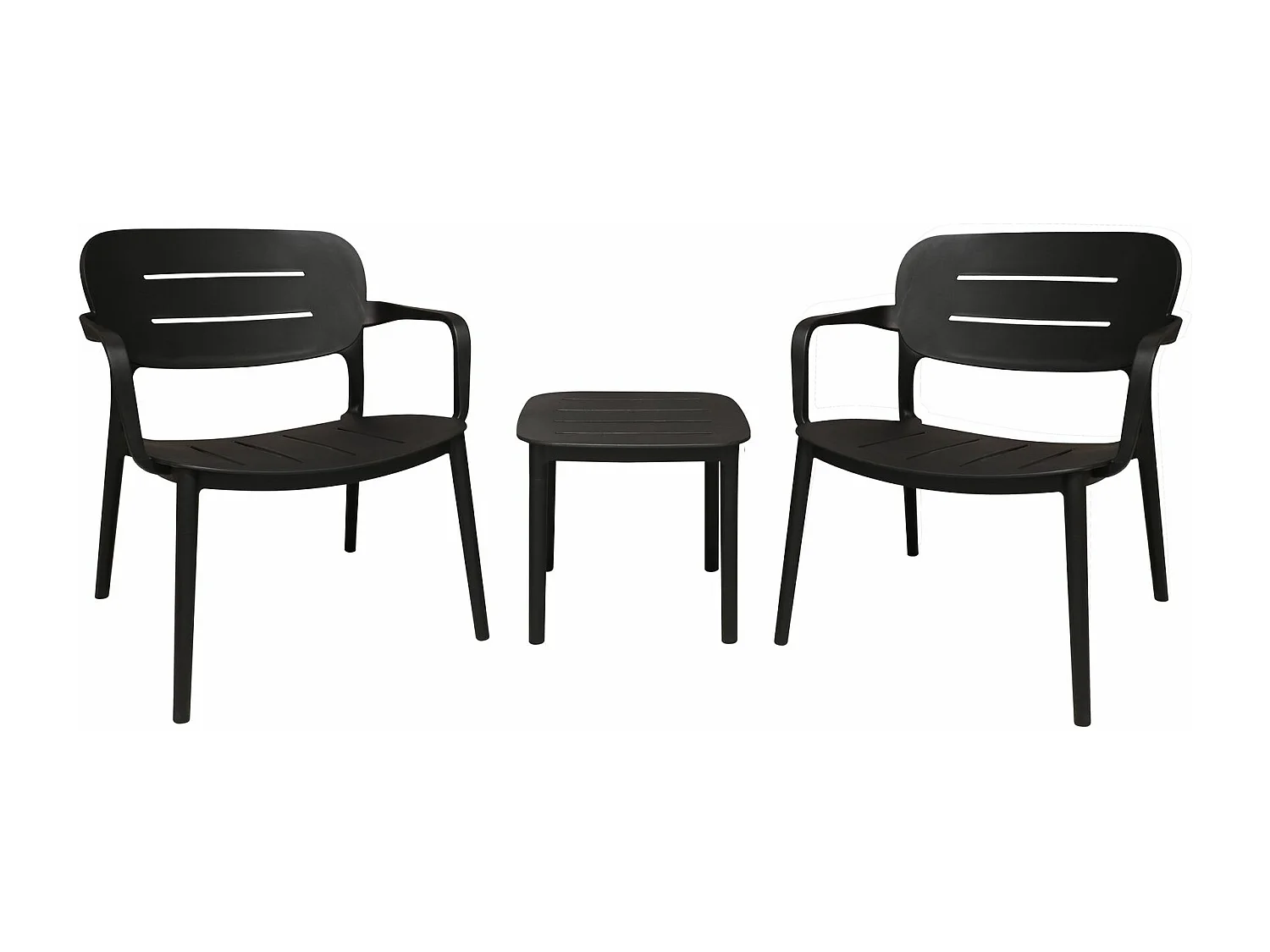Now's Home - Ens 2 Fauteuil Lounge Et Une Table Basse Noir En ...