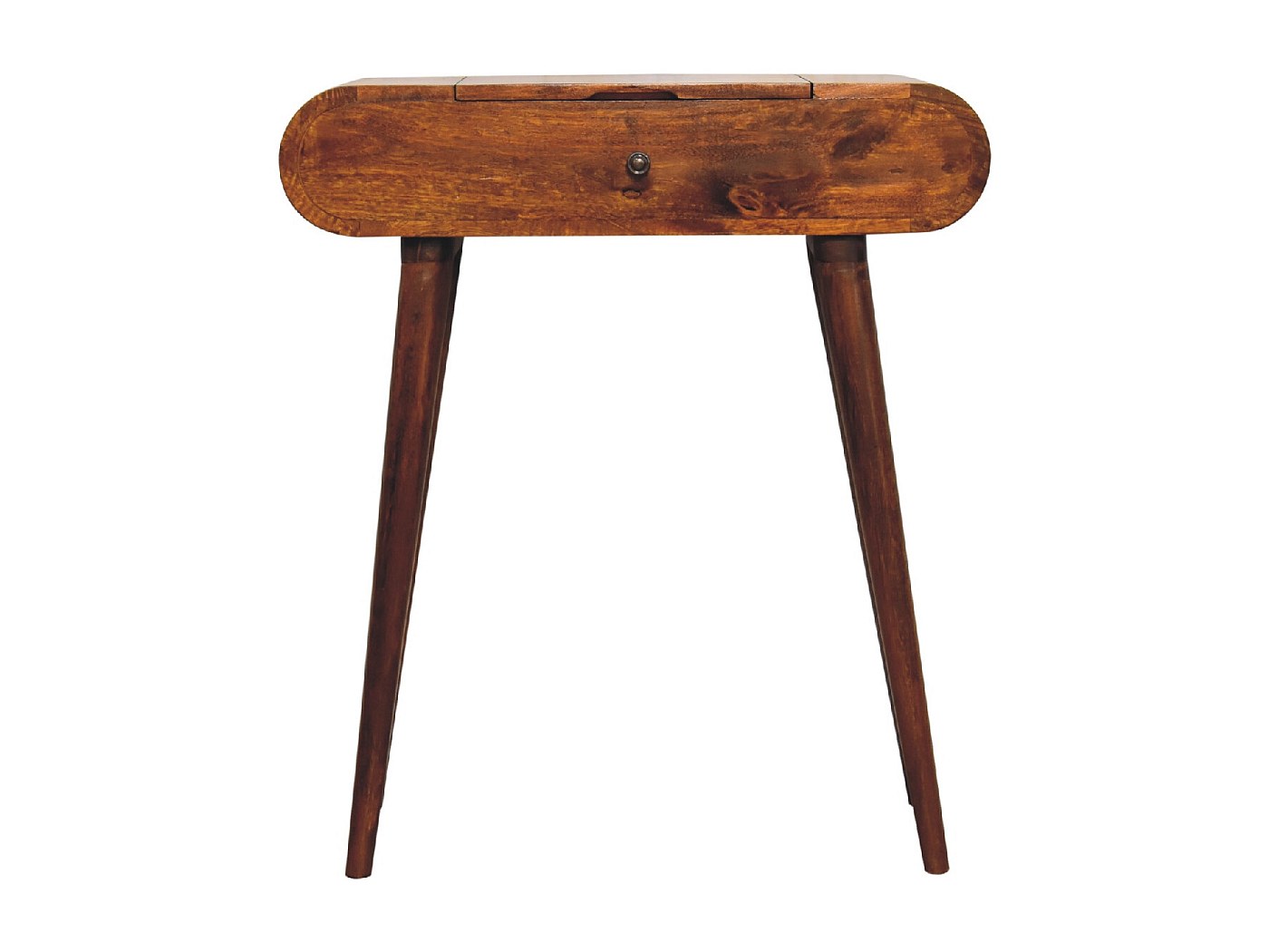 Mini Coiffeuse Pliable Ronde en Châtaignier