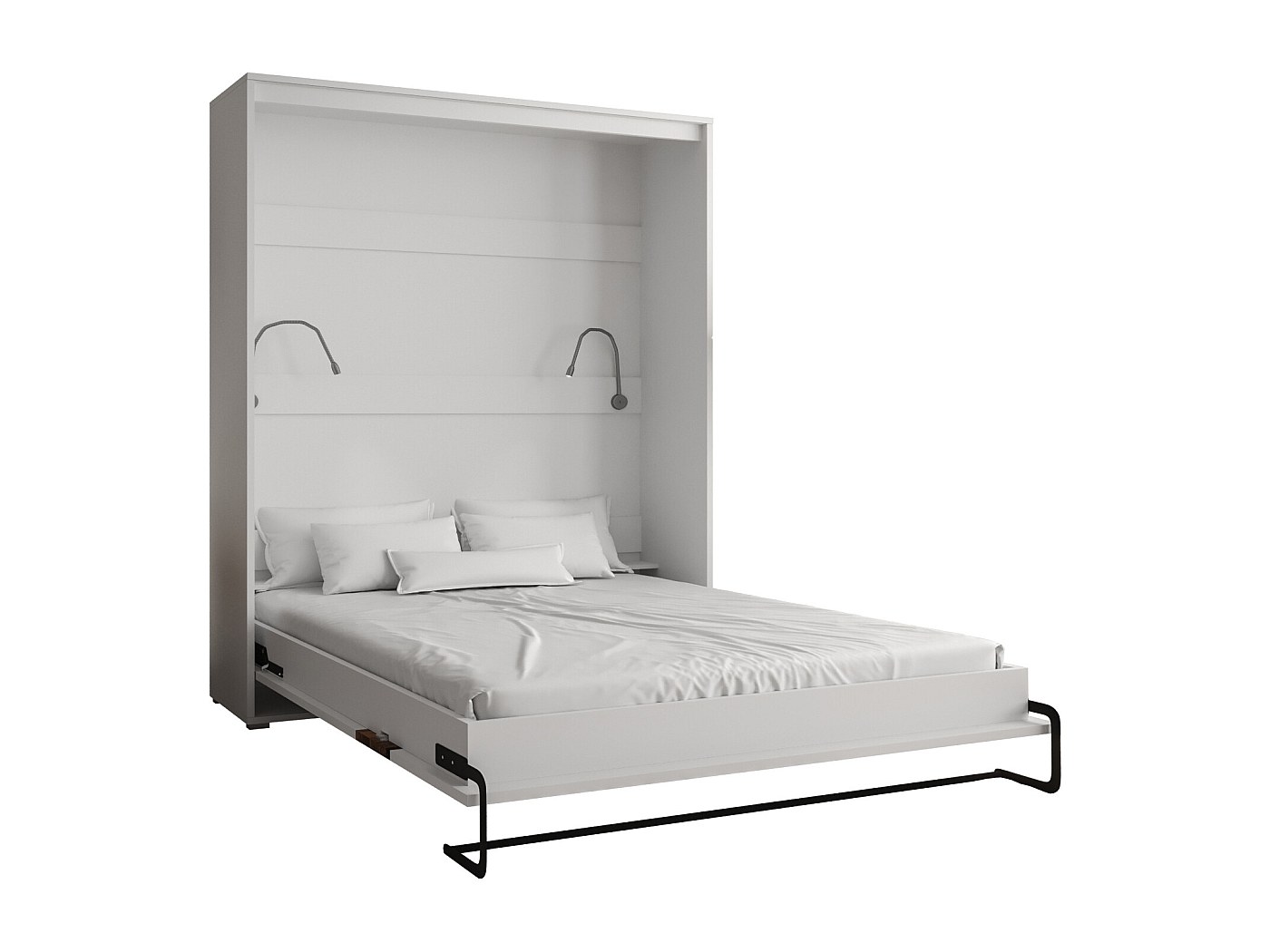 Lit escamotable home verticale 160x200 (blanc+noir)