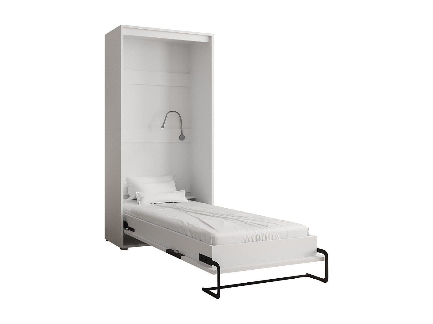 Lit escamotable home verticale 90x200 (blanc+old style)