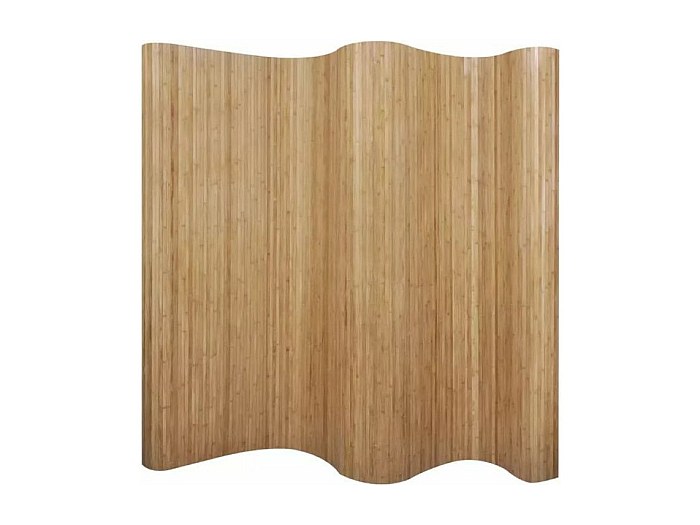 Biombo divisor bambú natural 250x165 cm Marrón