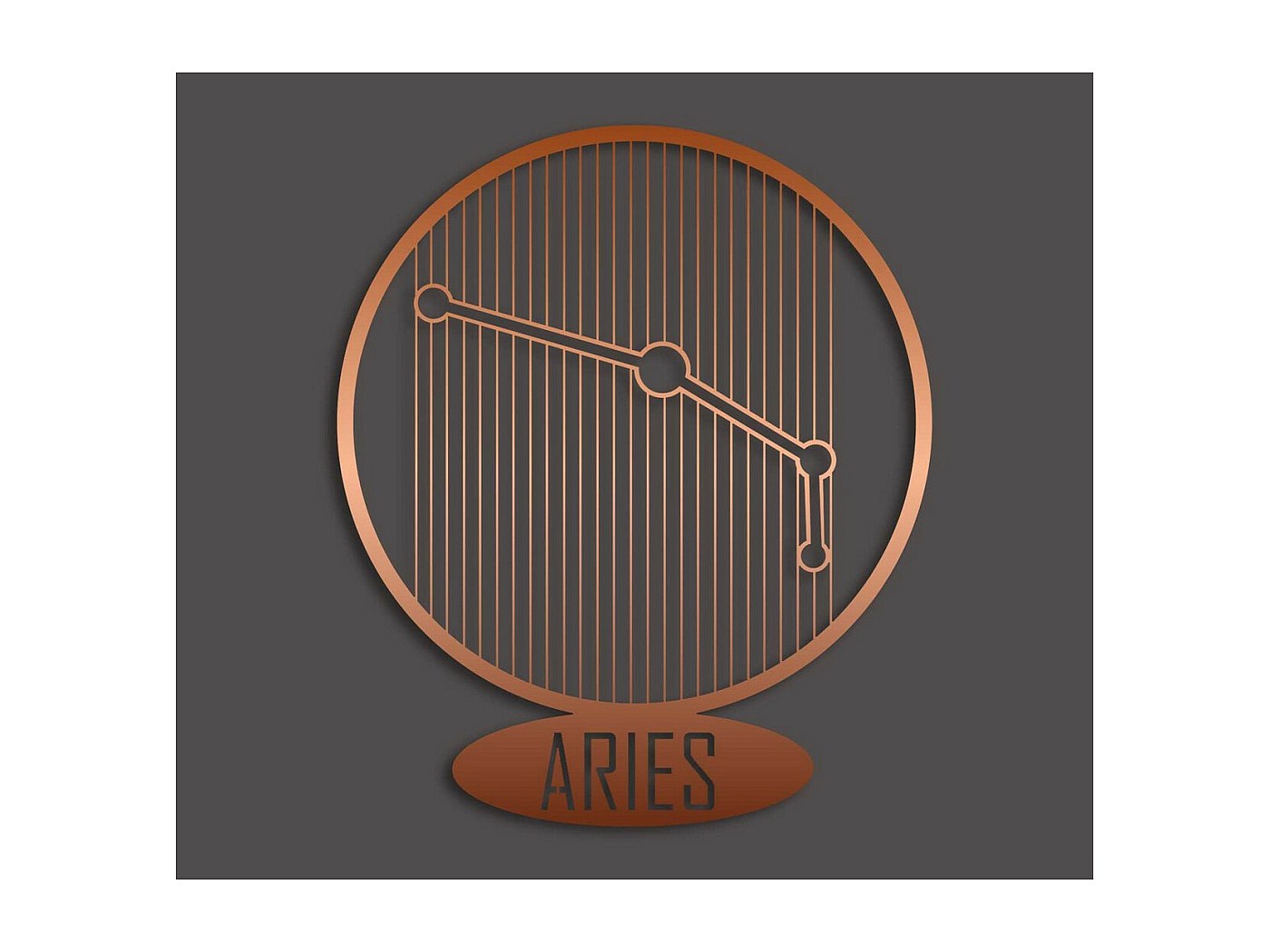 Decoración de Metal Horóscopo Aries 7, Cobre, 38x0,15x45 cm, EPIKASA