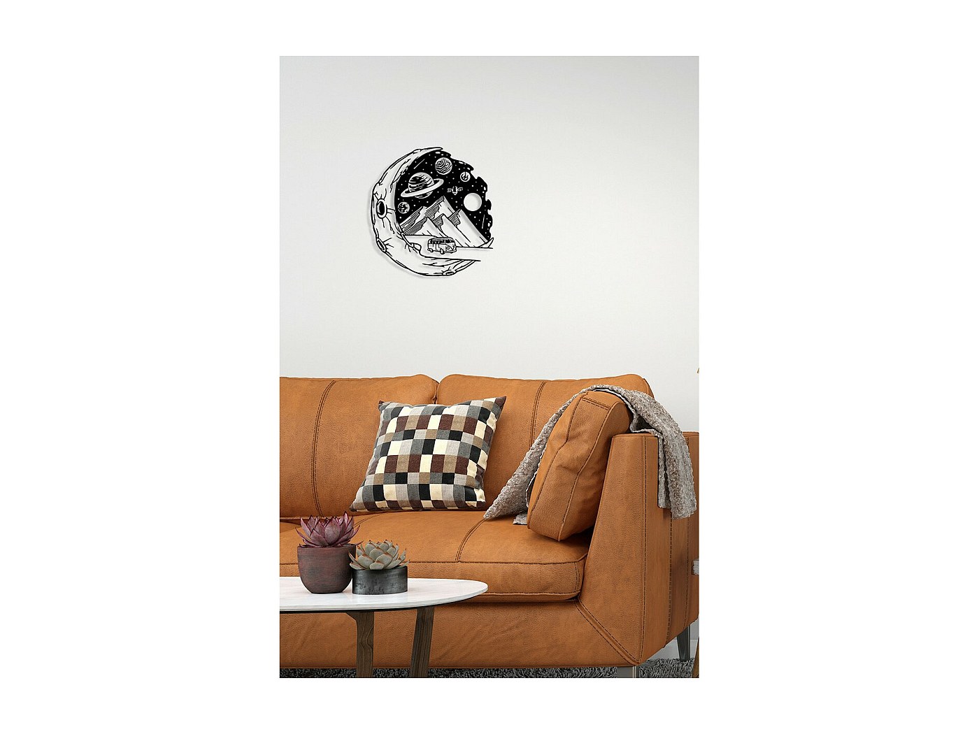 Décoration en Métal Cosmo 5, Noir, 58x0,15x60 cm, EPIKASA