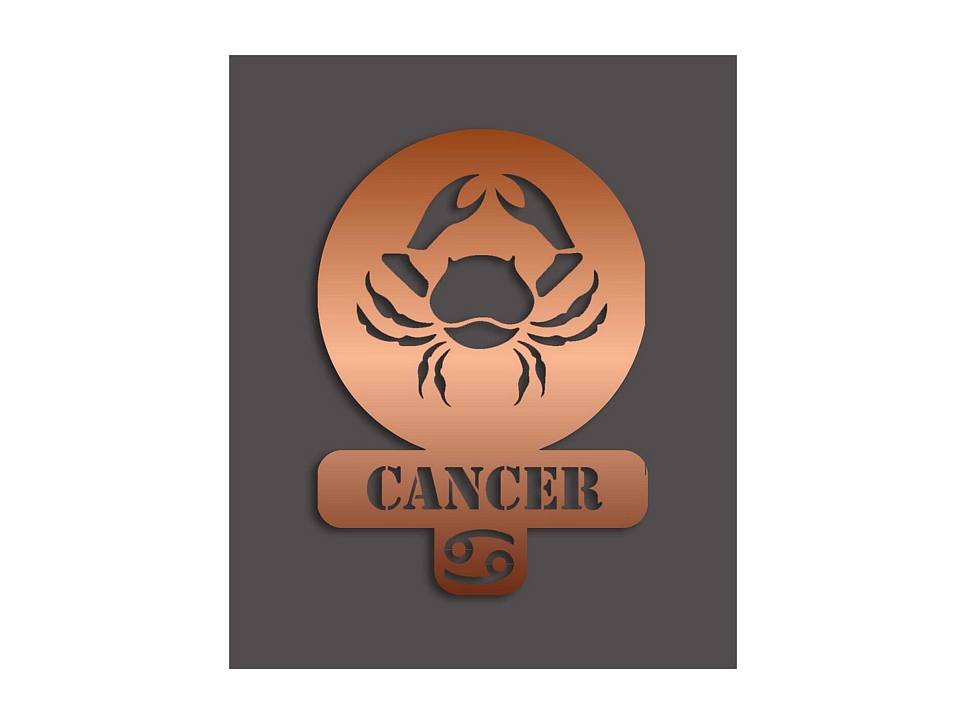 Décoration en Métal Horoscope Cancer 4, Cuivre, 36x0,15x50 cm, EPIKASA