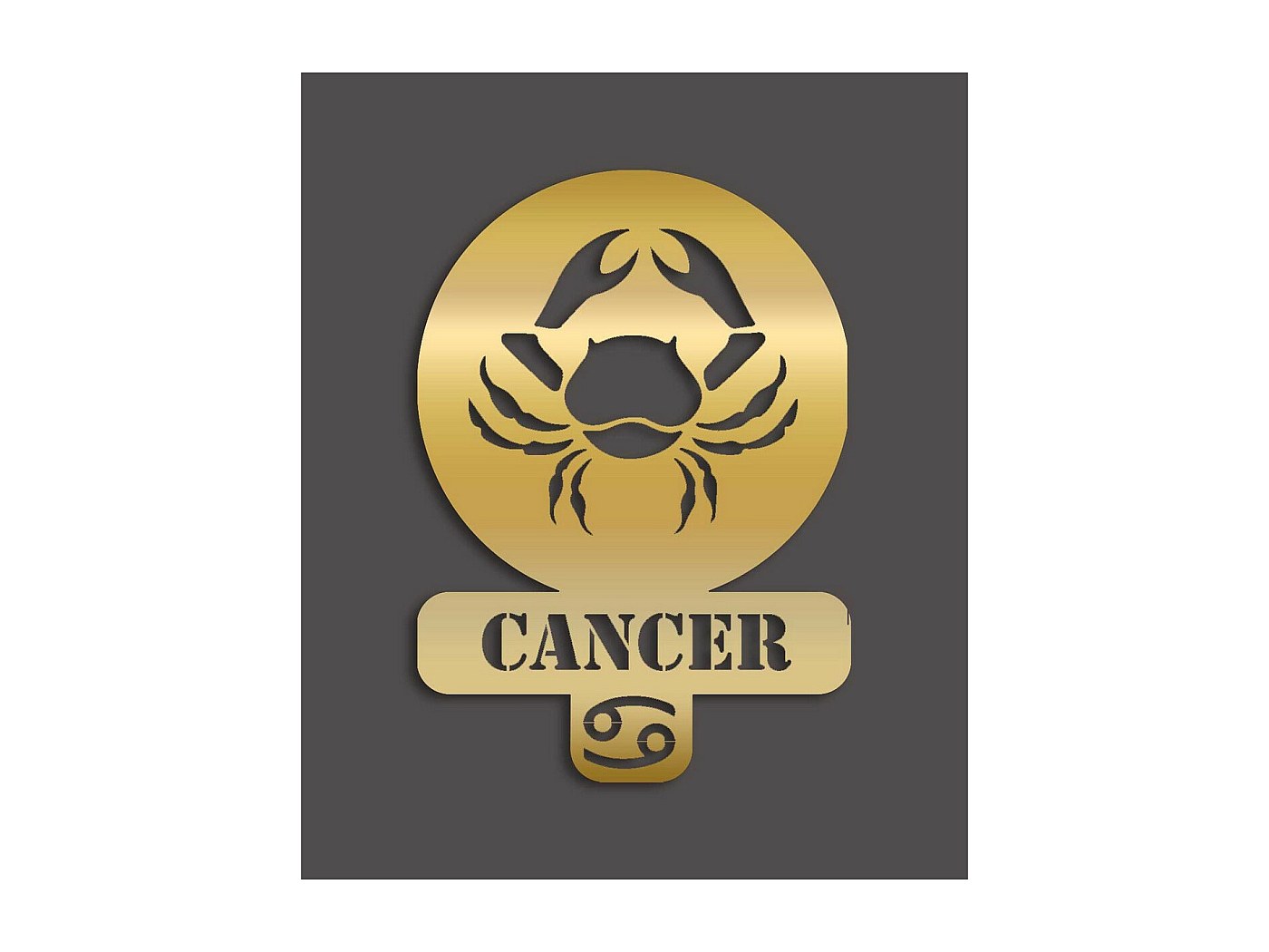 Décoration en Métal Horoscope Cancer 5, Or, 36x0,15x50 cm, EPIKASA