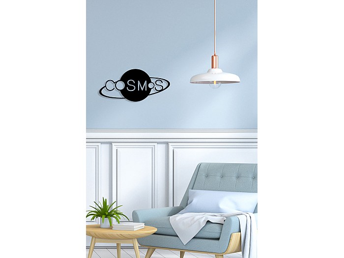 Décoration en Métal Cosmo, Noir, 54x0,15x25 cm, EPIKASA