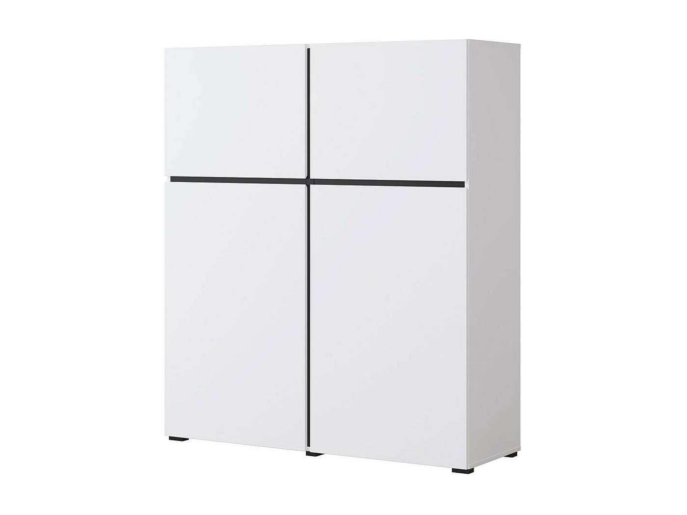 Buffet haut coloris blanc et noir L120xH140xP40 collection HAVANA ...