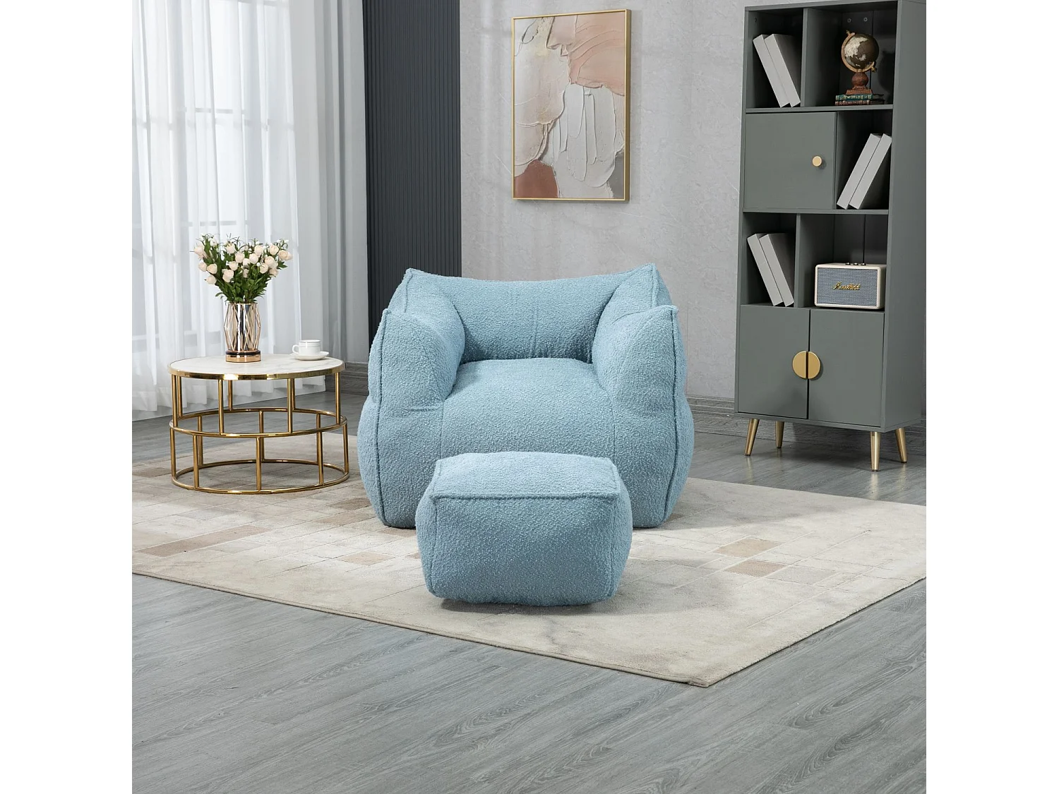 Fauteuil à double sac de haricots confortable, Lazy Susans d'intérieur ...