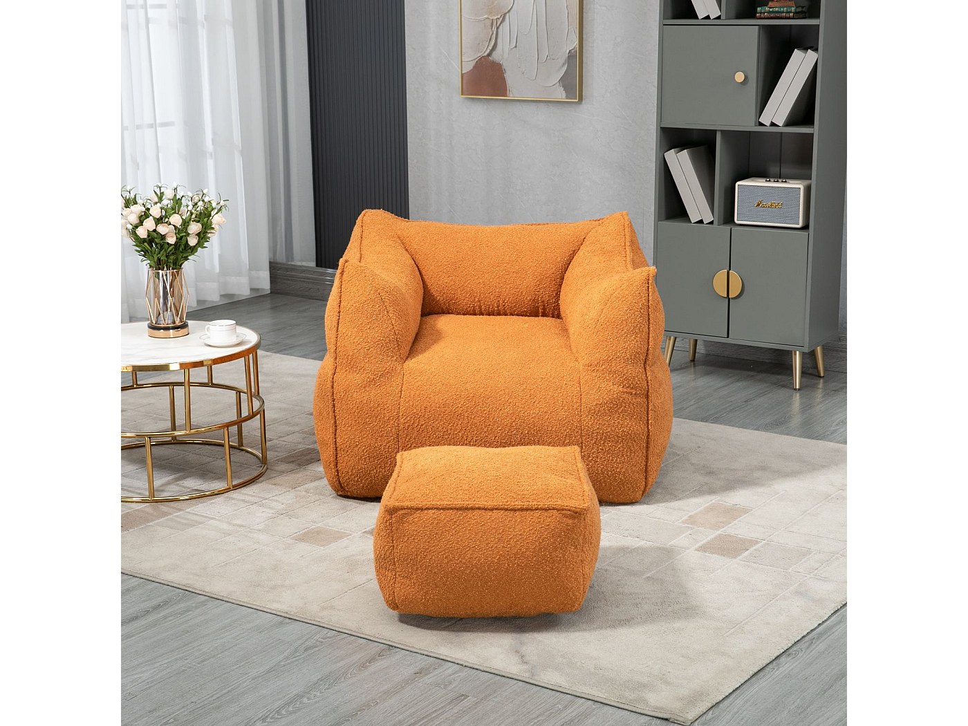 Fauteuil à double sac de haricots confortable, Lazy Susans d'intérieur ...