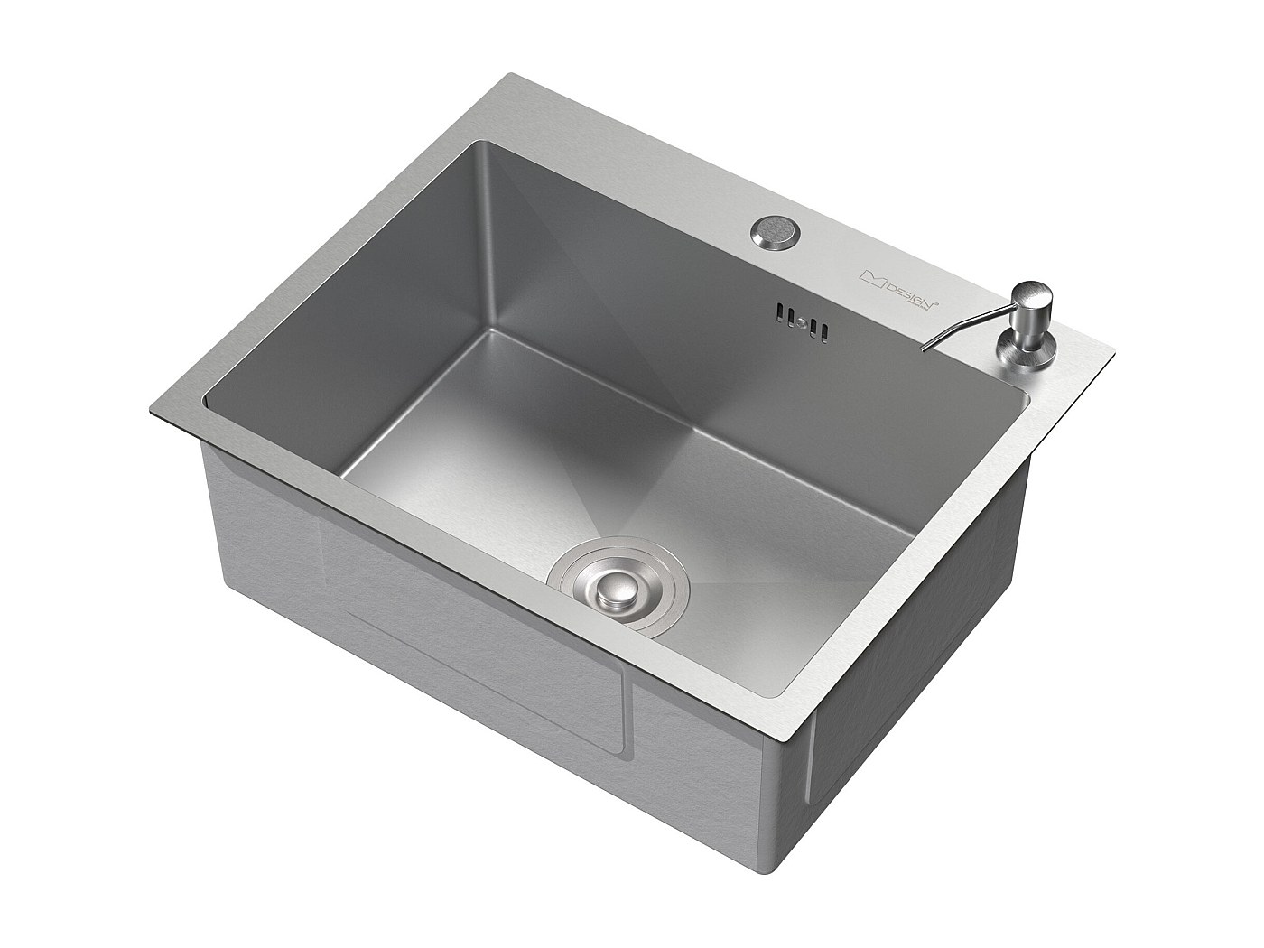 Lavello in acciaio inox lavabo da incasso cucina con dispenser sapone ...