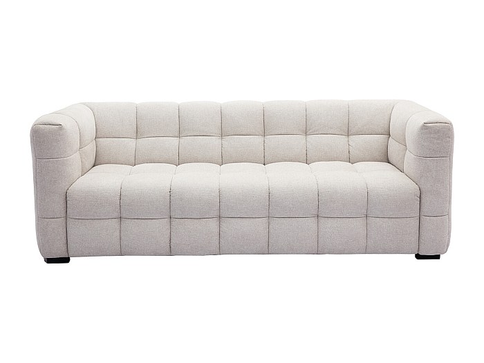 Sofá moderno 3 plazas de tejido efecto aterciopelado texturizado beige ...