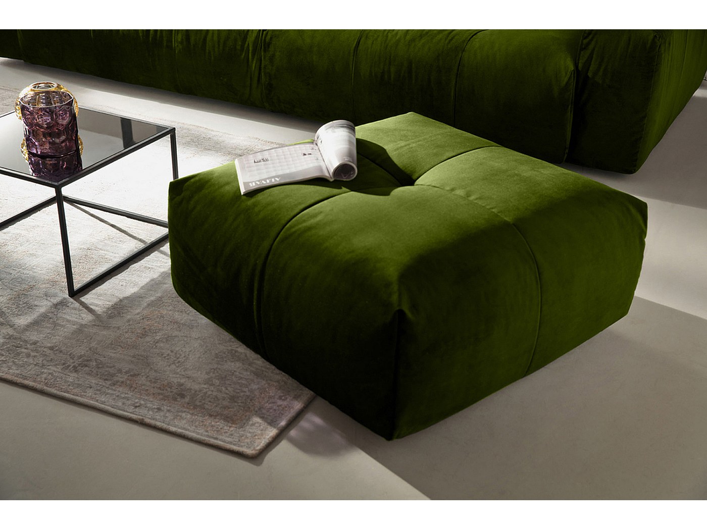 Pouf - Vert Velours - PALACE