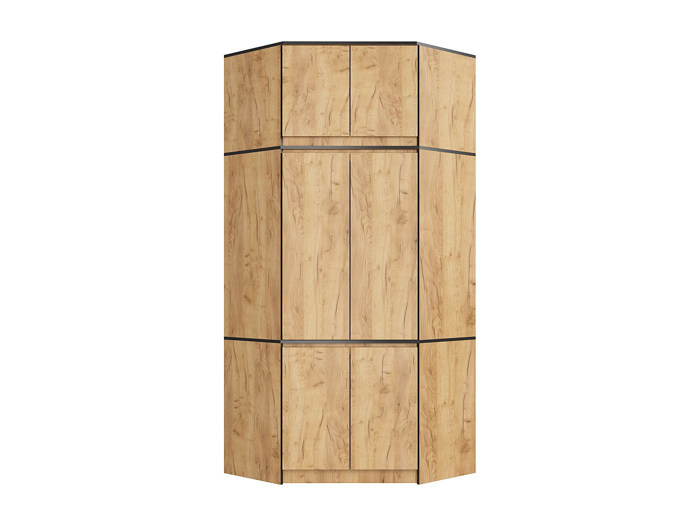 Armario esquinero con altillo AKORD S100 Roble Craft 100 cm con 6 ...