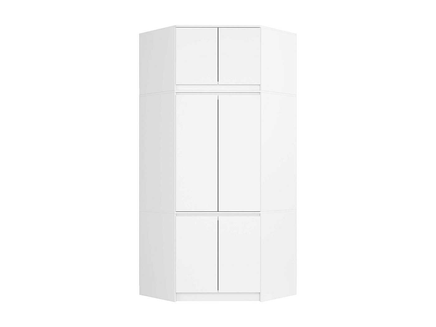 Armario esquinero con altillo AKORD S100 Blanco 100 cm con 6 puertas y ...