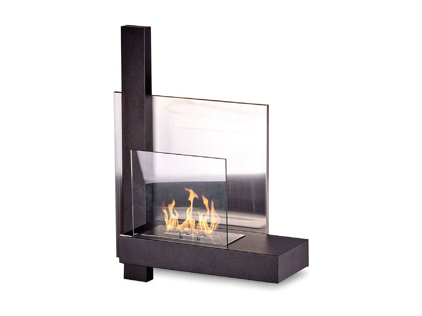 Vienna - Camino a bioetanolo da parete 65x23xH75 cm, colore nero