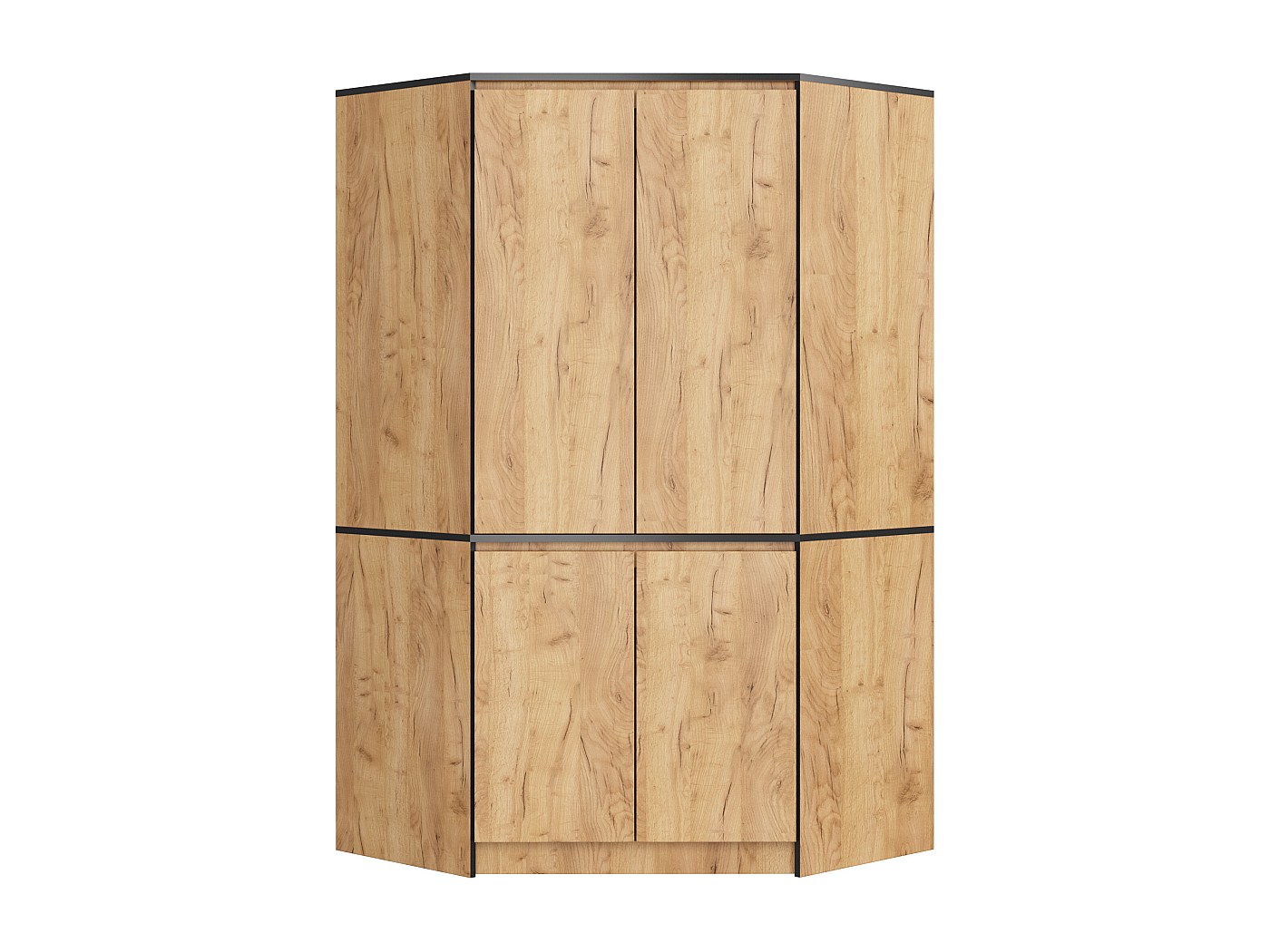 Kleiderschrank Craft Eiche 100 cm 4 Türen 6 Regalböden B100xH180xT50 cm