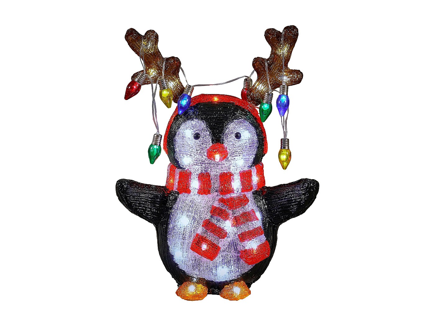 LED figurine de noel en acrylique et pvc et cuivre et led - 41,5 x 31,5 ...