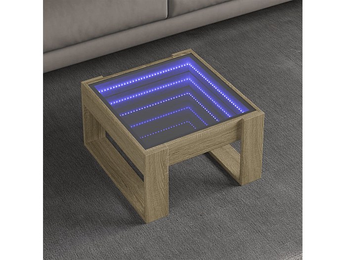Table basse avec LED infini chêne sonoma 50x53x30 cm