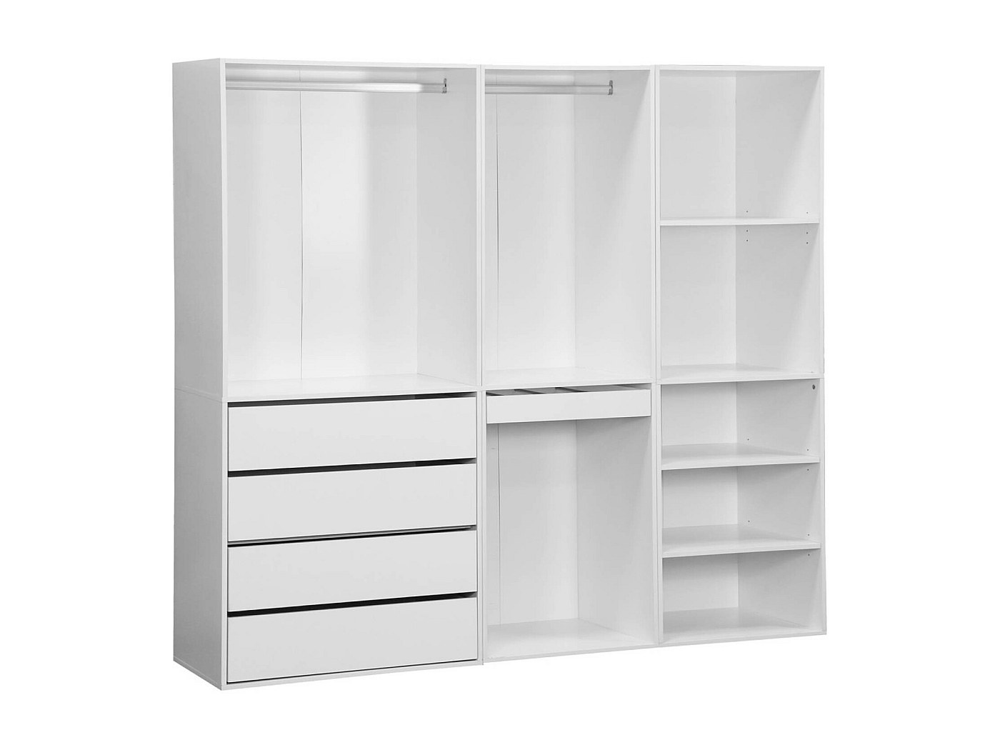 Kit de vestidor modular con 3 elementos blanco
