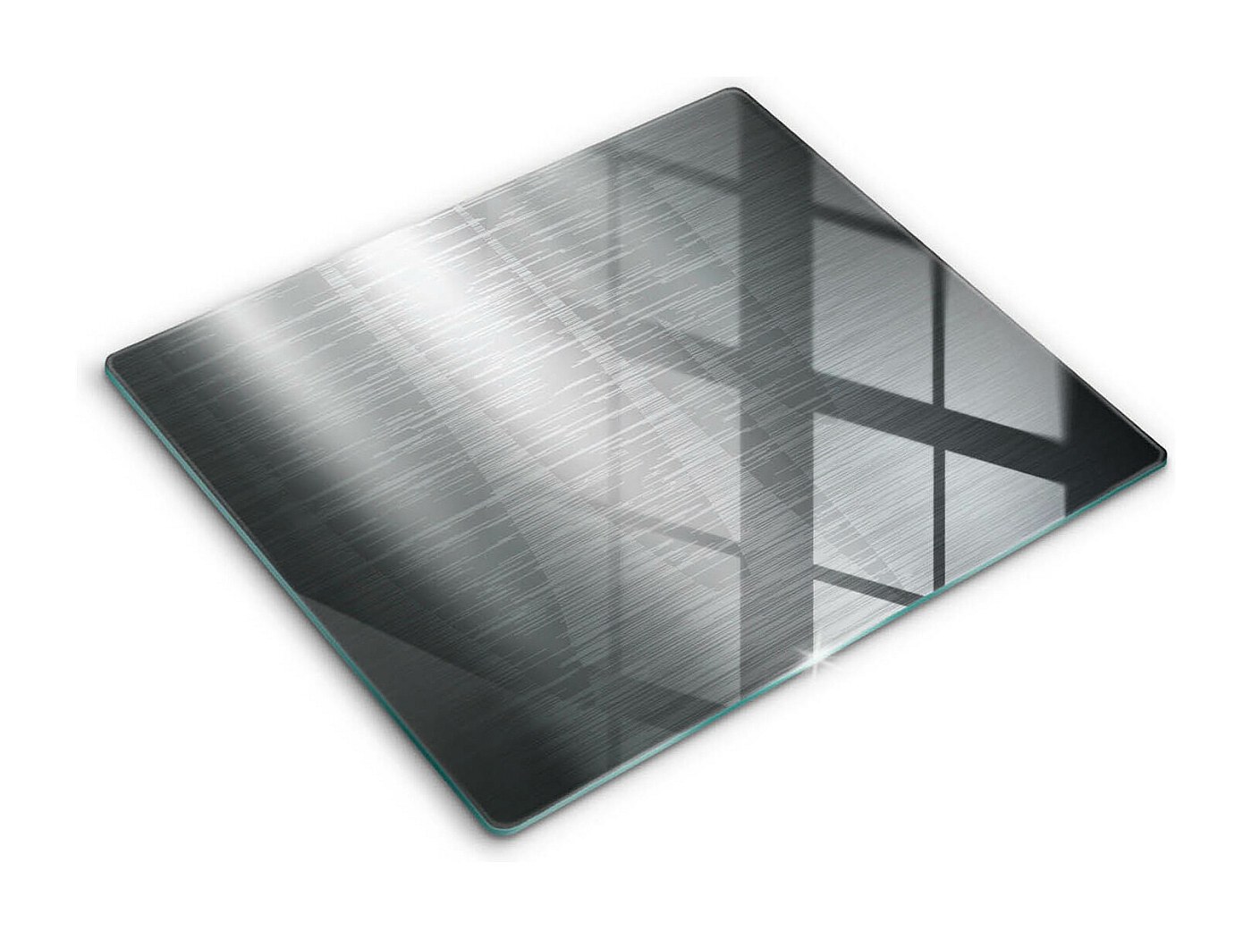 Planche de cuisine rectangulaire en verre, 60x52 cm, texture métal