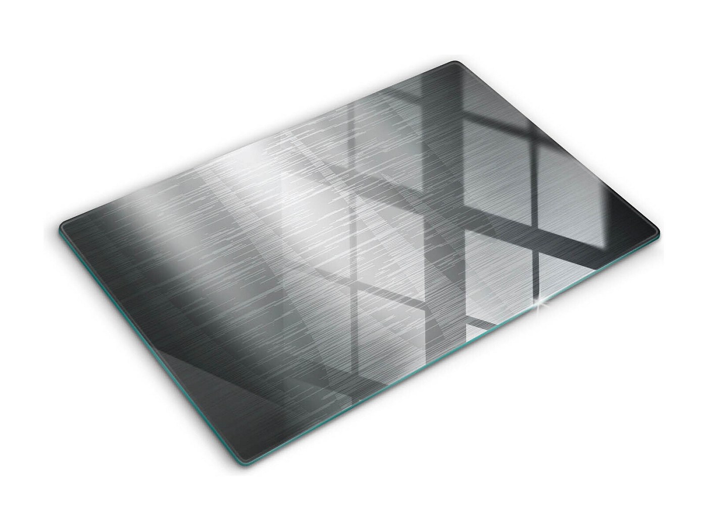 Planche de cuisine rectangulaire en verre, 80x52 cm, texture métal