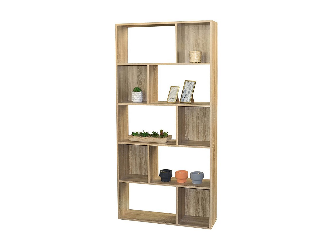 Biblioteca de 4 niveles colección BURANO color roble claro