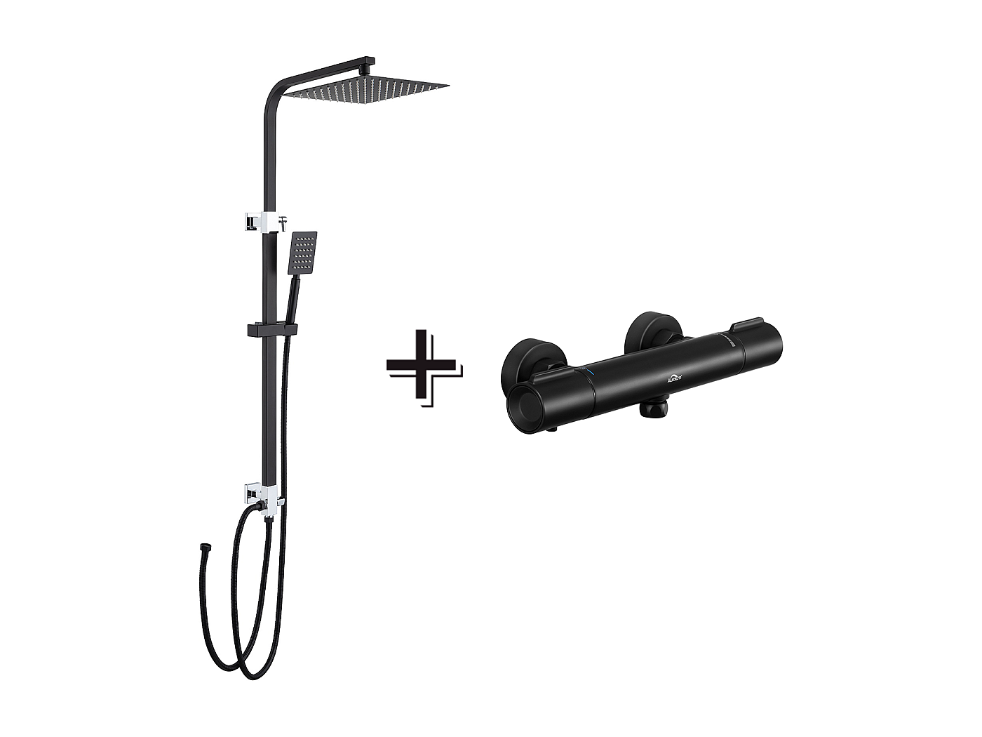 Colonne Douche Sans Mitigeur,Hauteur Réglable 690-1130cm+Mitigeur ...