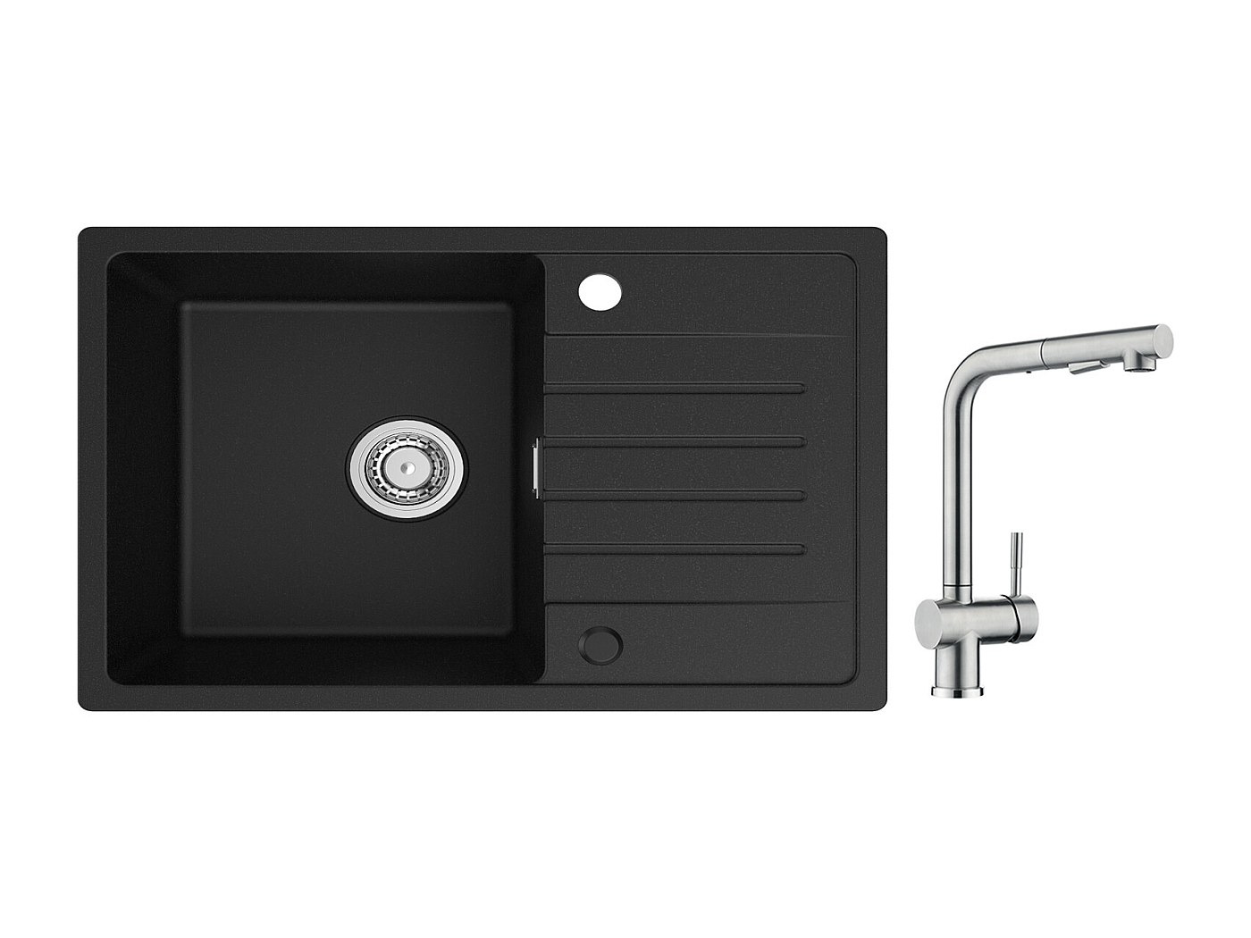 Cecipa max 78x45cm 1 bak spoelbak met afdruiprek Inbouw spoelbak van ...