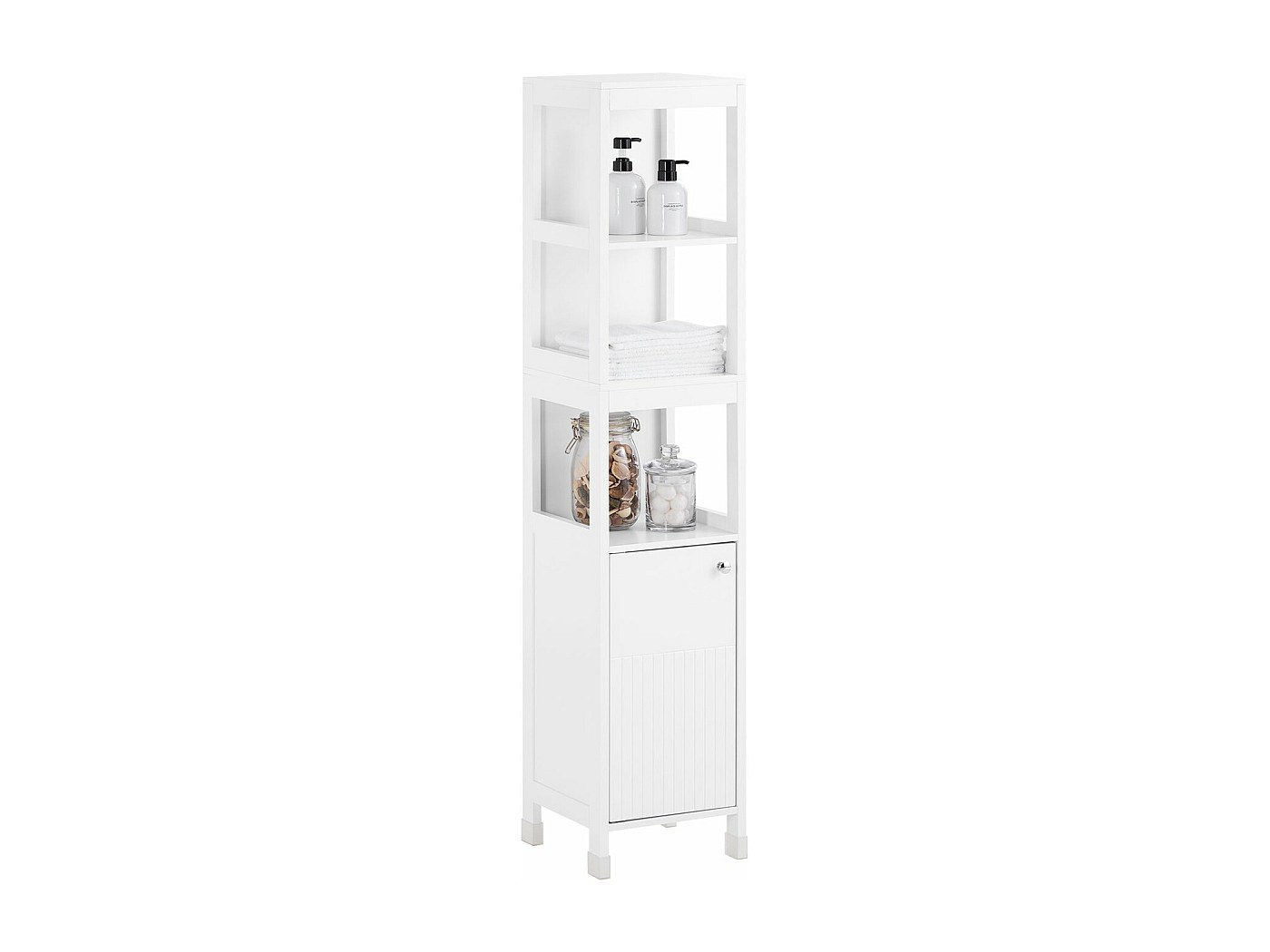 SoBuy BZR187-W Meuble Colonne de Salle de Bain, Armoire Haute, Placard ...