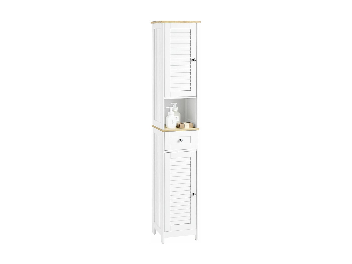 SoBuy FRG236-WN Meuble Colonne de Salle de Bain Armoire Haute Meuble de ...