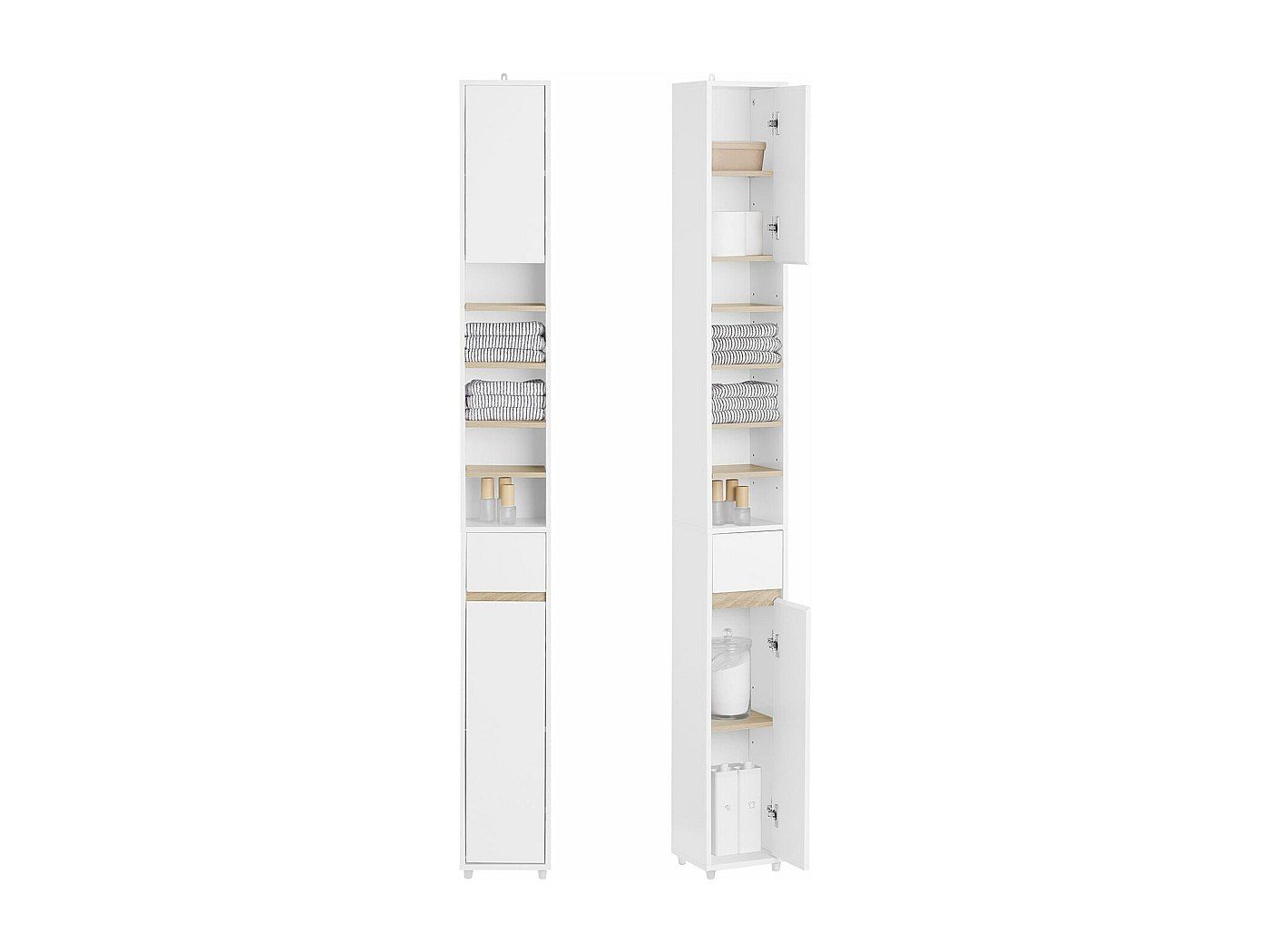 SoBuy BZR34-WN Meuble Colonne Salle de Bain, Armoire de Rangement ...