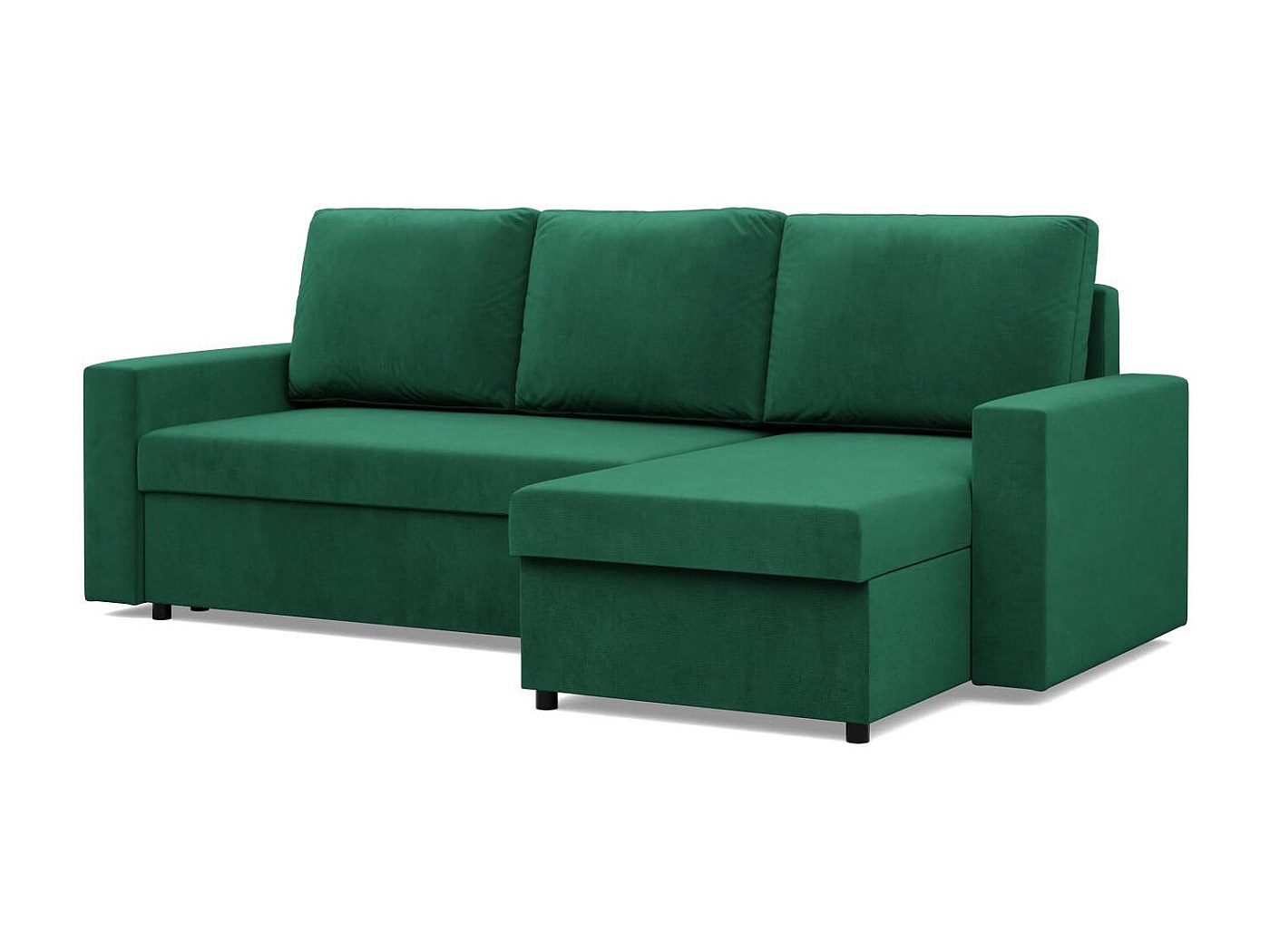 Canapé d'angle avec fonction couchage, Vert