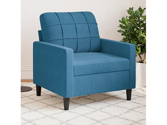Poltrona Blu 60 cm Velluto