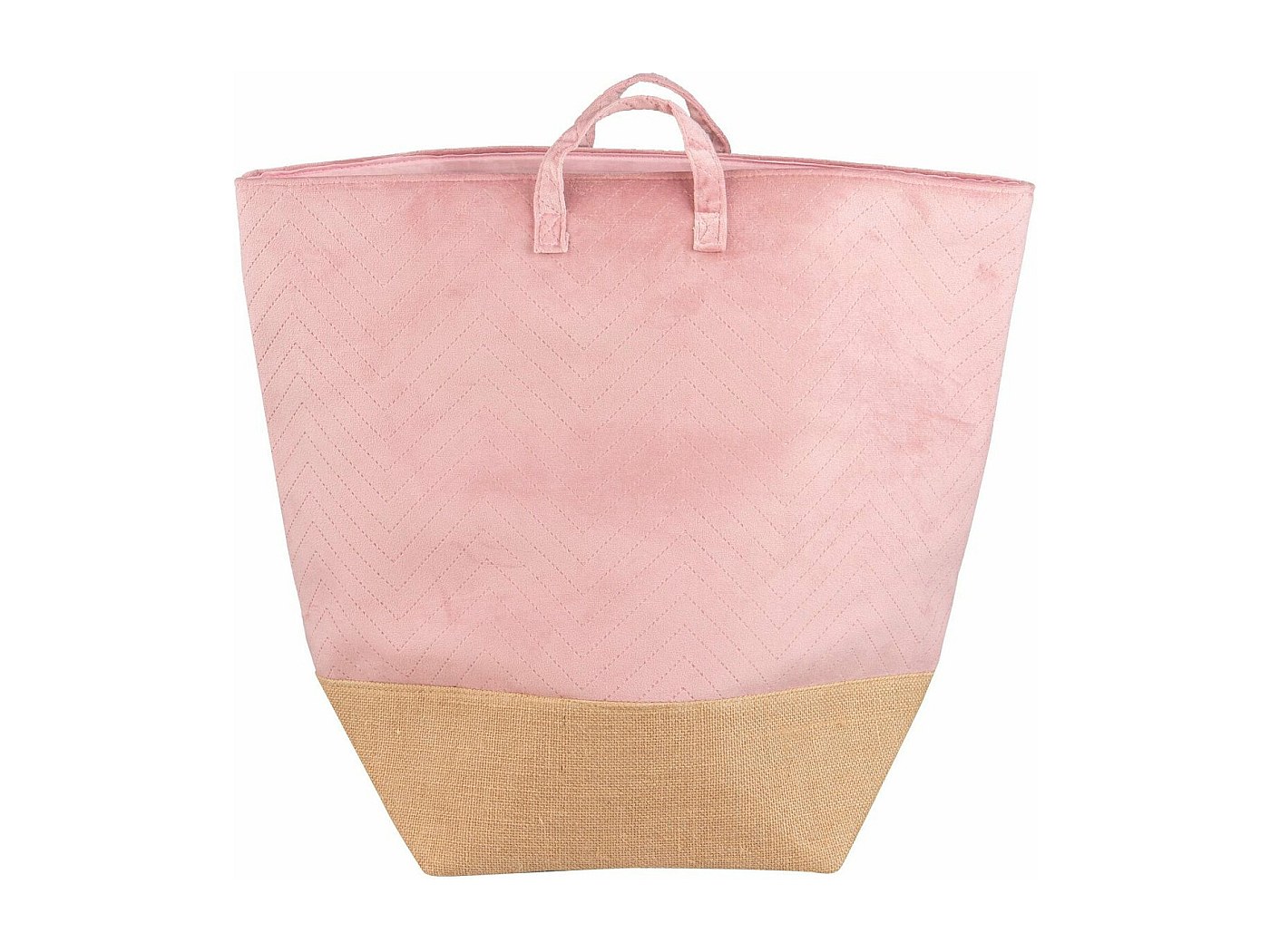 Cesto Ropa Velvet/yute Rosa 30x30x50 Cm