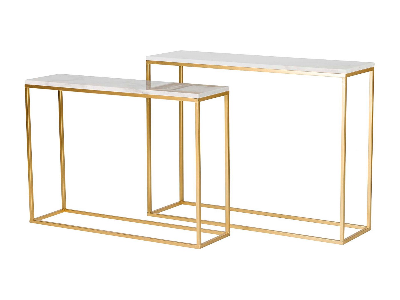 Set 2 Consolas Metal Marmol 100x30x75 91x26x66cm