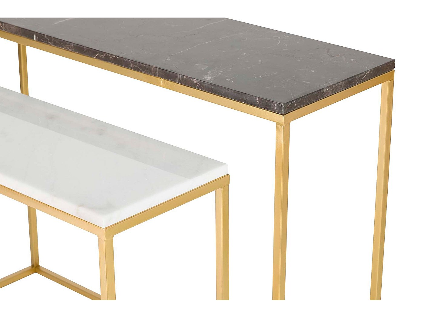 Set 2 Consolas Metal Marmol 100x30x75 91x26x66cm