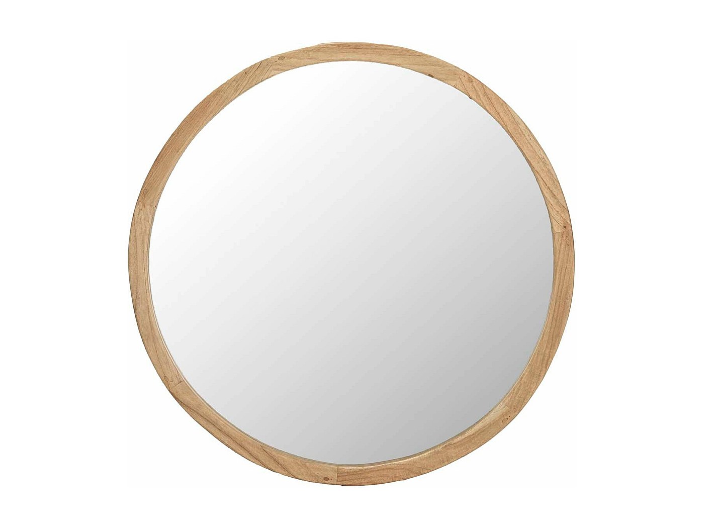 Espejo Redondo Madera Mindi Natural 90x5x90 Cm