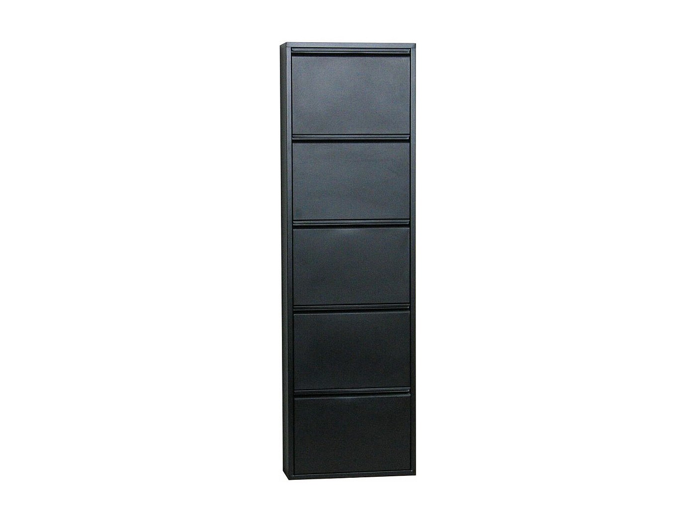 Pisa Armoire à chaussures à 5 rabats/portes en métal noir. Livré ...