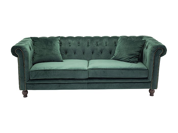 Velvet bank 3-zits velours groen.