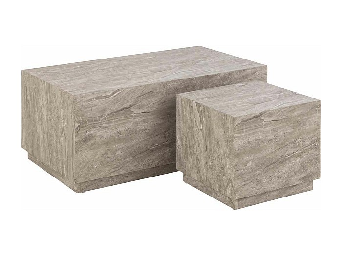 Dice table basse lot de 2 pièces. marbre gris.