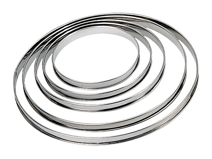 Forma de bolo alta em aço inoxidável com bordas