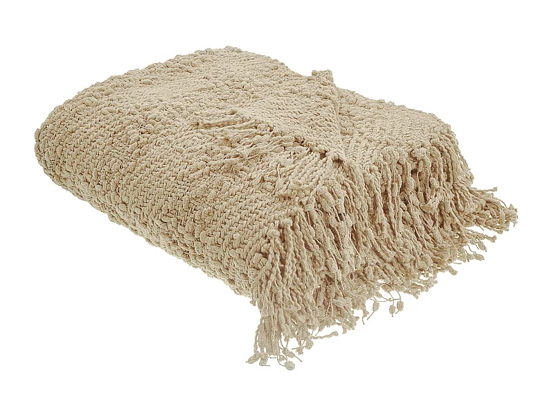 Couverture VELLA Coton 220 x 240 cm Beige Unicolore