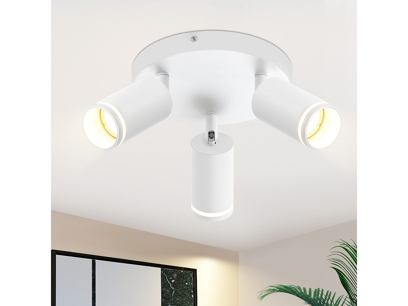 NETTLIFE LED - plafondlamp met 3 vlammen - Wit, GU10 - draaibare ...