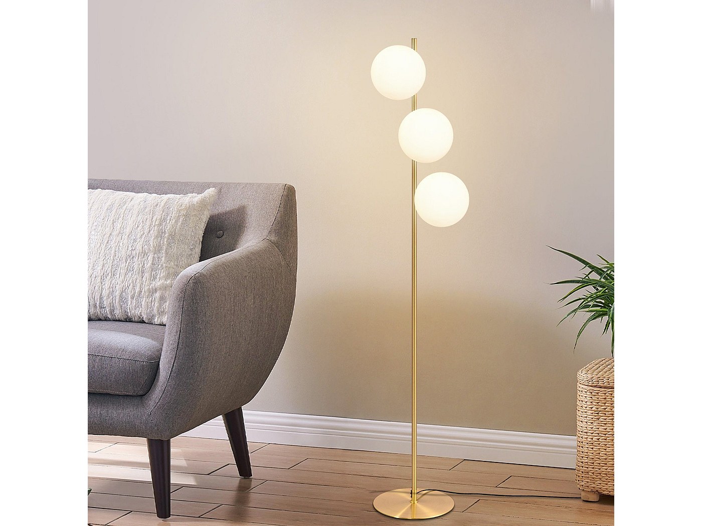 NETTLIFE Lampadaire Moderne - Lampadaire Salon E27 Or Design Lampe à 3 ...