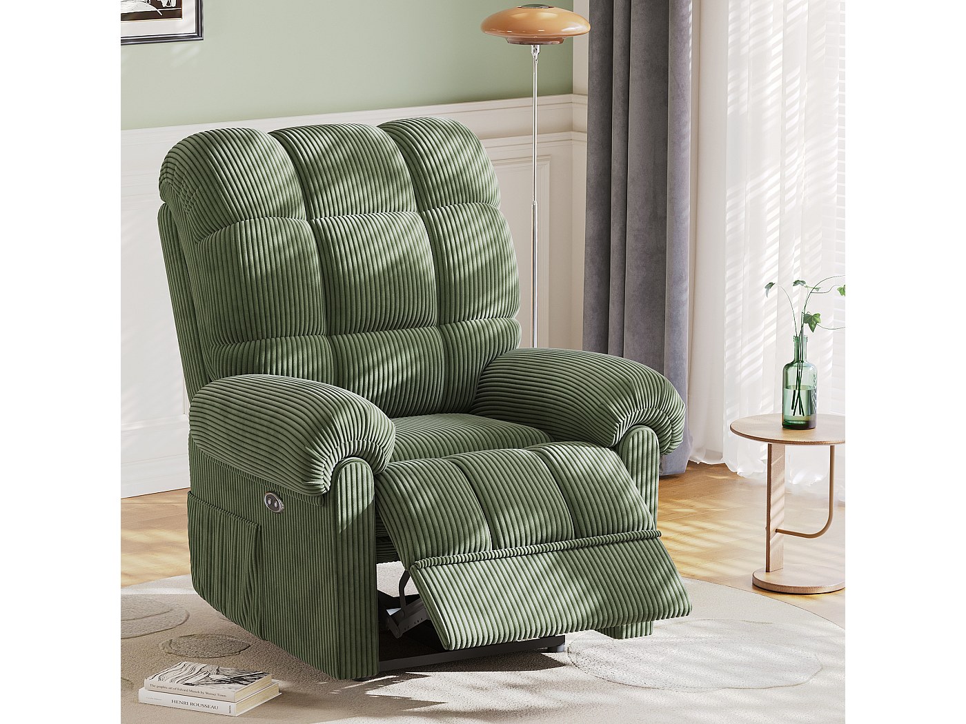 Relaxfauteuil Elektrische corduroy fauteuil, verstelbare ...
