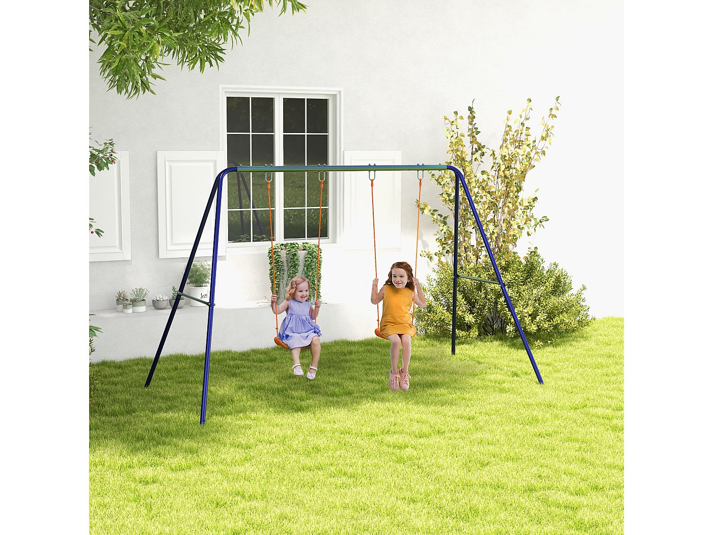 Balançoire 2 agrès portique avec 2 balançoires dim. 2,69L x 1,6l x 1,8H ...