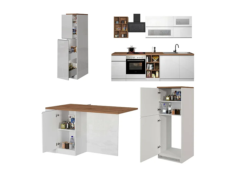 Cuisine complète Daquilant, Ensemble avec garde-manger, Meuble de ...